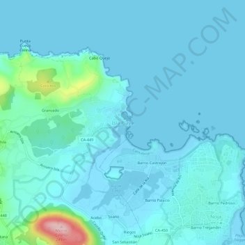 Isla Playa topographic map, elevation, terrain