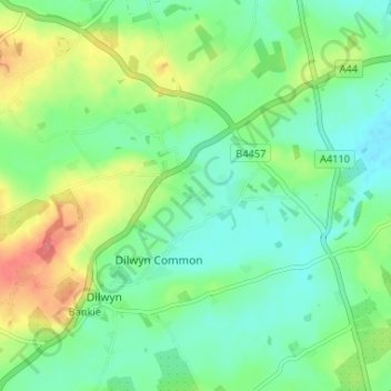 Sollers Dilwyn topographic map, elevation, terrain