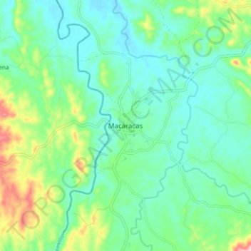 Macaracas topographic map, elevation, terrain
