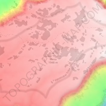 Great Thumb Mesa topographic map, elevation, terrain