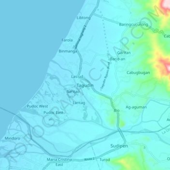 Tagudin topographic map, elevation, terrain