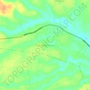 Raja Basa Lama topographic map, elevation, terrain