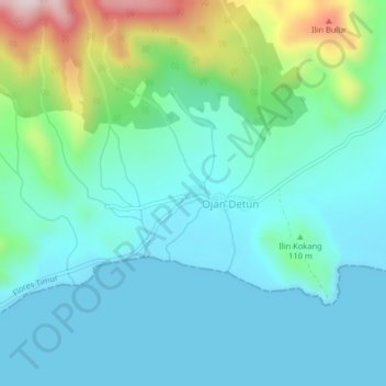 Kokang topographic map, elevation, terrain