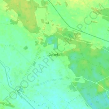 Golanka topographic map, elevation, terrain