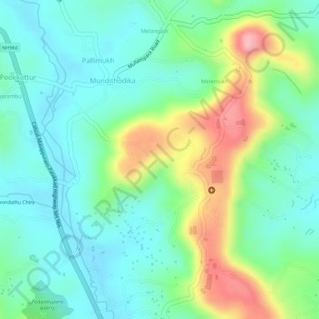 Kolayi Waterfall topographic map, elevation, terrain