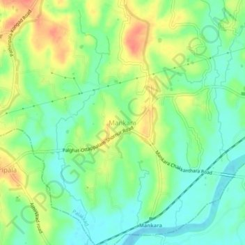 Mankara topographic map, elevation, terrain