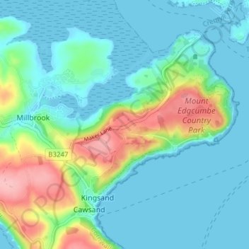 Maker topographic map, elevation, terrain