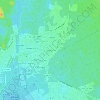 Le Clos du Collège topographic map, elevation, terrain