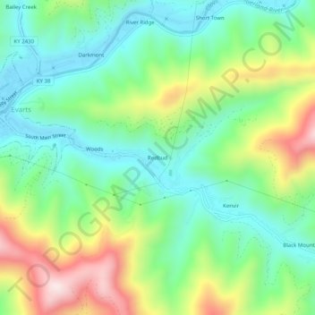 Redbud topographic map, elevation, terrain