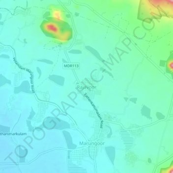 Rajavoor topographic map, elevation, terrain