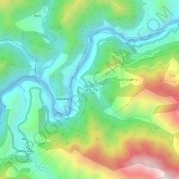 Narkota topographic map, elevation, terrain
