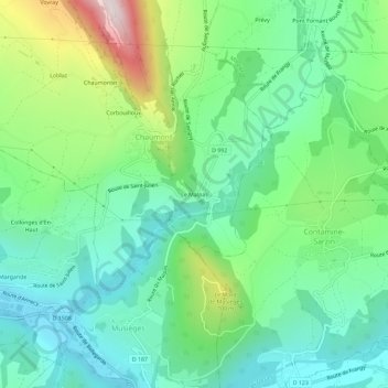 Le Malpas topographic map, elevation, terrain