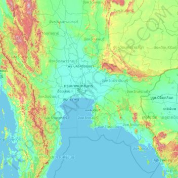 กรุงเทพมหานคร topographic map, elevation, terrain