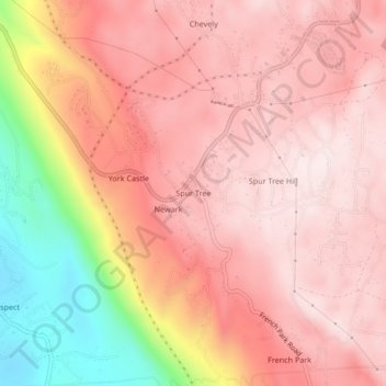 Spur Tree topographic map, elevation, terrain