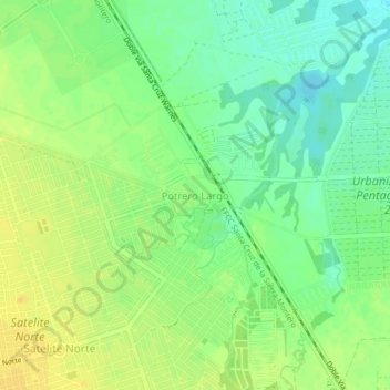 Potrero Largo topographic map, elevation, terrain