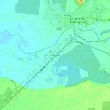 Santa Rosa topographic map, elevation, terrain