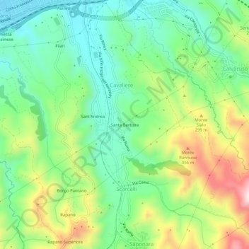 Santa Barbara topographic map, elevation, terrain
