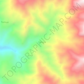 Gimpu topographic map, elevation, terrain