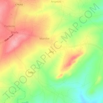 Ipa topographic map, elevation, terrain
