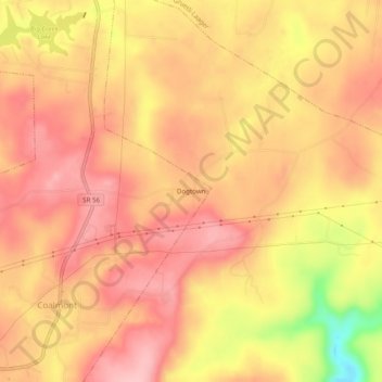 Dogtown topographic map, elevation, terrain