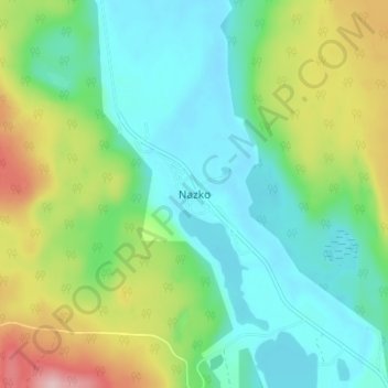Nazko topographic map, elevation, terrain