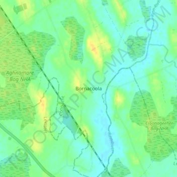 Bornacoola topographic map, elevation, terrain