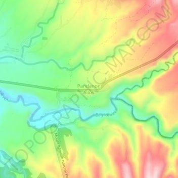 Pandanon Silos topographic map, elevation, terrain