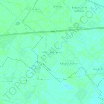 Milakhpallupura topographic map, elevation, terrain