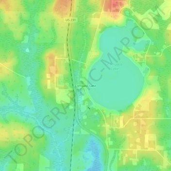 Compass Lake topographic map, elevation, terrain