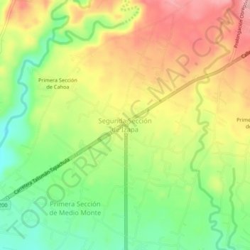 Segunda Sección de Izapa topographic map, elevation, terrain
