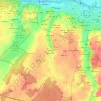 La Roche topographic map, elevation, terrain