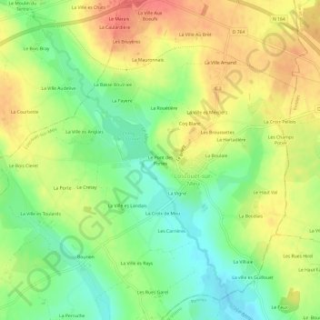 Le Pont des Portes topographic map, elevation, terrain
