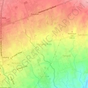 Munting Pulo topographic map, elevation, terrain