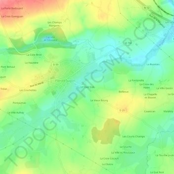 Le Pont Eon topographic map, elevation, terrain