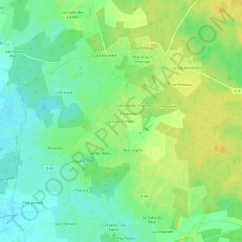 Le Gros Ormeau topographic map, elevation, terrain