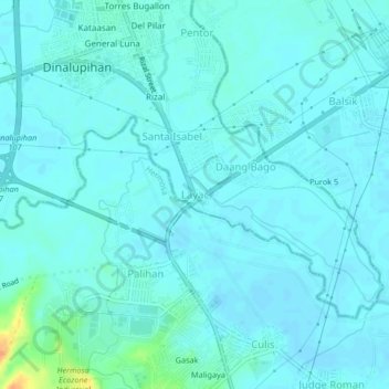 Layac topographic map, elevation, terrain