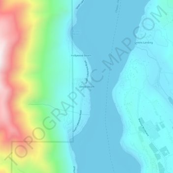 Shrine Beach topographic map, elevation, terrain