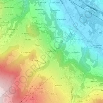 La Gottettaz topographic map, elevation, terrain