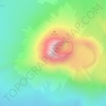 Telica volcano topographic map, elevation, terrain