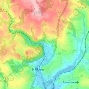 Ponts Mill topographic map, elevation, terrain