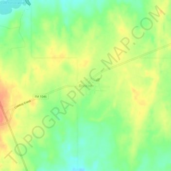 Briscoe topographic map, elevation, terrain