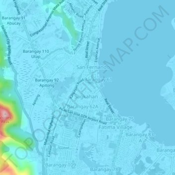 Barangay 62 topographic map, elevation, terrain