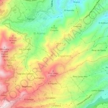 El Faro topographic map, elevation, terrain