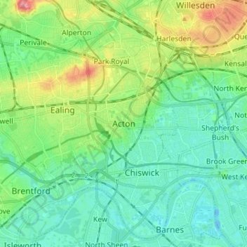 Acton topographic map, elevation, terrain