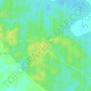 Pantai Baru topographic map, elevation, terrain