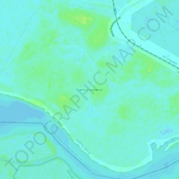 Puerto Constanza topographic map, elevation, terrain