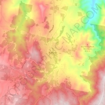 Batlow topographic map, elevation, terrain