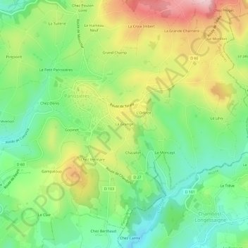La Grange topographic map, elevation, terrain