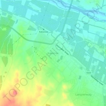 Kakamas topographic map, elevation, terrain