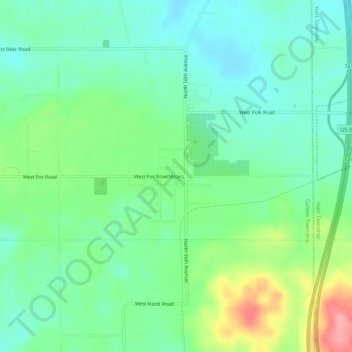 Mears topographic map, elevation, terrain